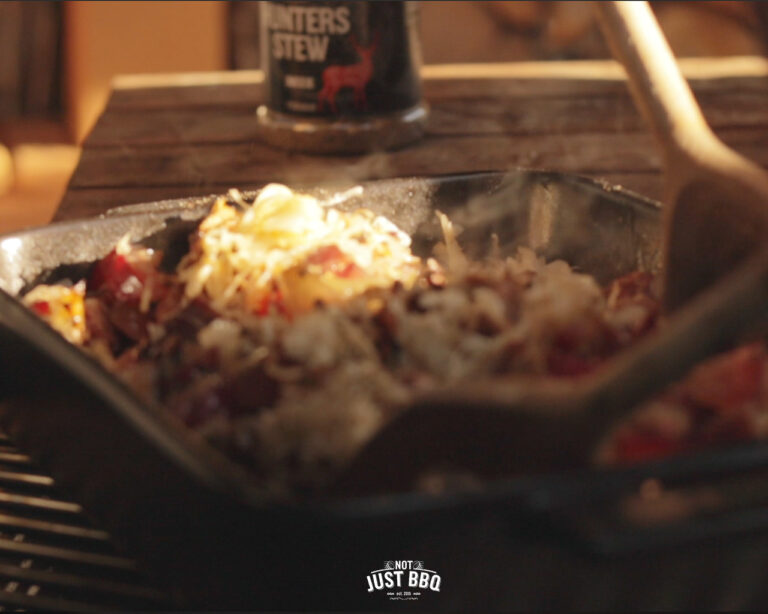 Hunters stew with bacon, sausage and pork. | Not Just BBQ