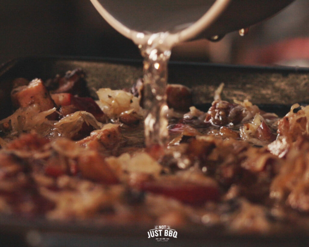 Hunters stew with bacon, sausage and pork. | Not Just BBQ