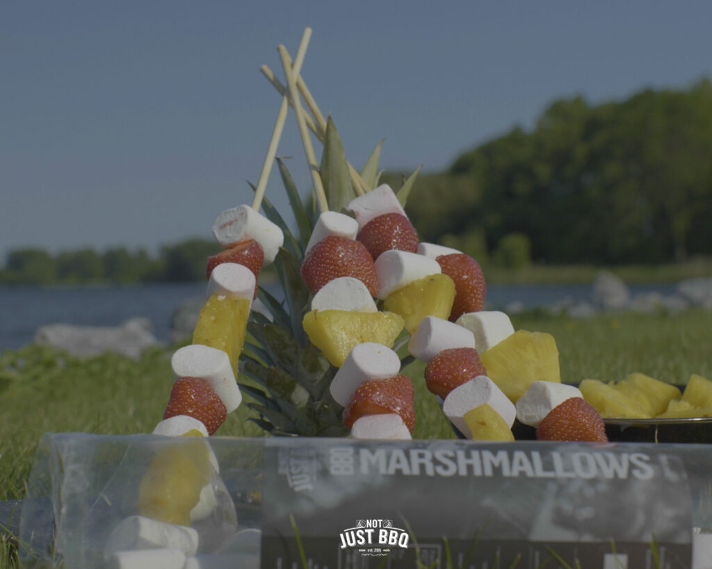 Marshmallow with fresh fruit BBQ skewers | Not Just BBQ